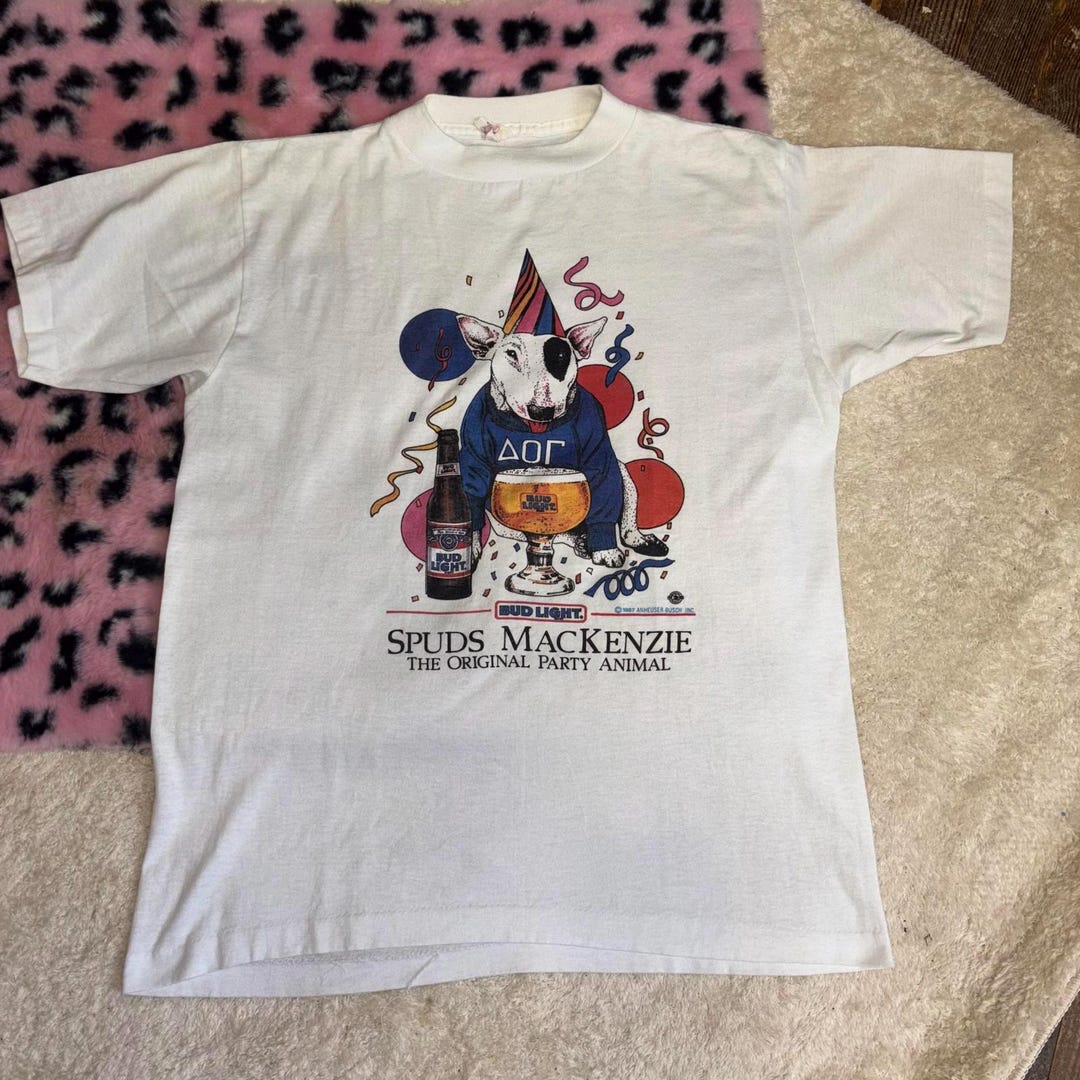 Vintage 1987 Spuds Mackenzie Budweiser T-shirt Sz Large - Etsy