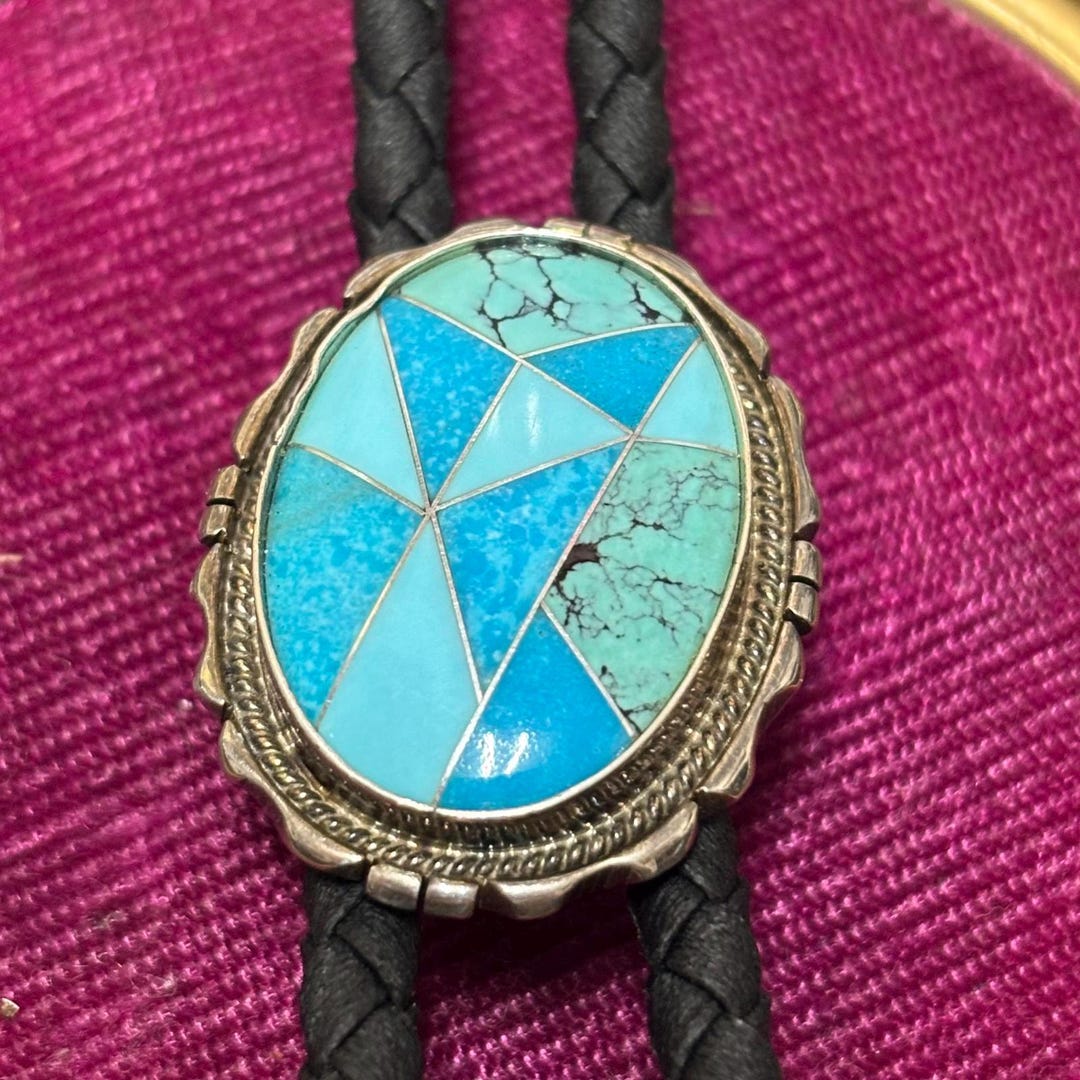 1990s Ted Etsitty Navajo Sterling Bolo Tie - Etsy
