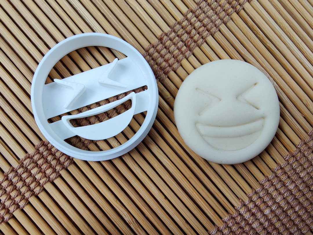 Whimsical Emoji Face With Crooked Laugh Cookie Cutter - Etsy