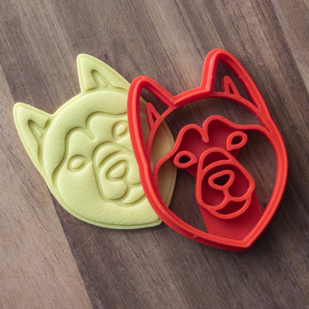 Husky Face Cookie Cutter | Arctic Sled Dog Portrait | Bakerlogy Biscuit ...
