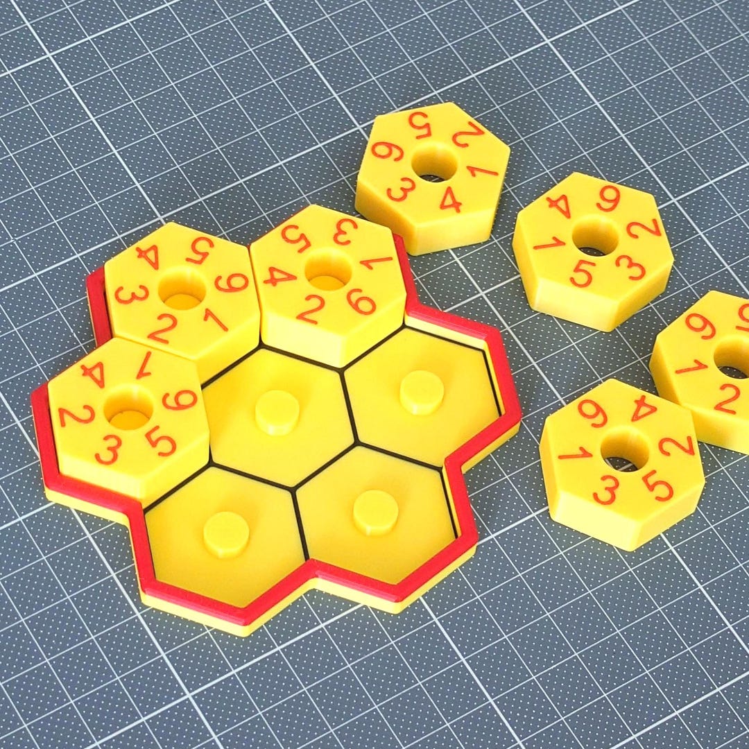 3D Printed Hexagon Number Puzzle: Retro Logic Brain Teaser - Etsy