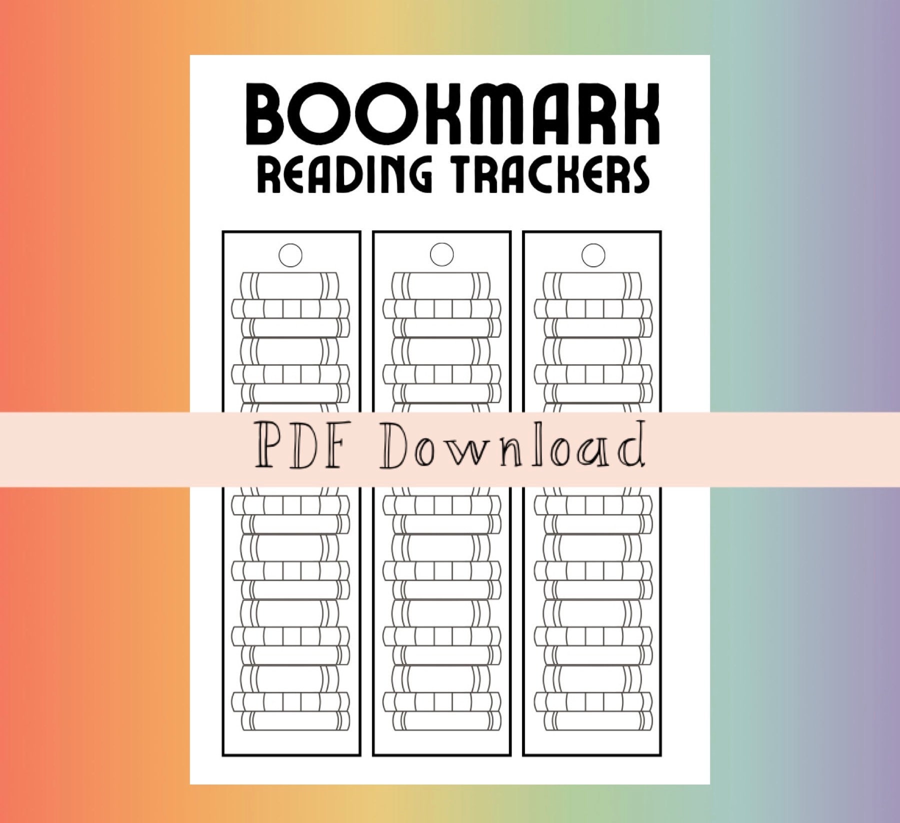 Printable Bookmark Reading Trackers - Etsy