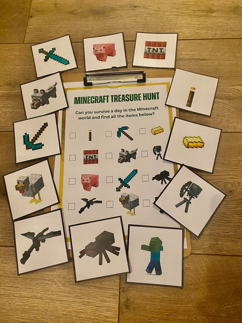Minecraft Treasure Hunt Printable - Etsy UK