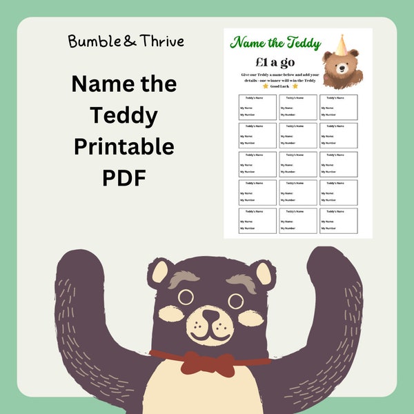 Guess the Teddy Name - Etsy UK
