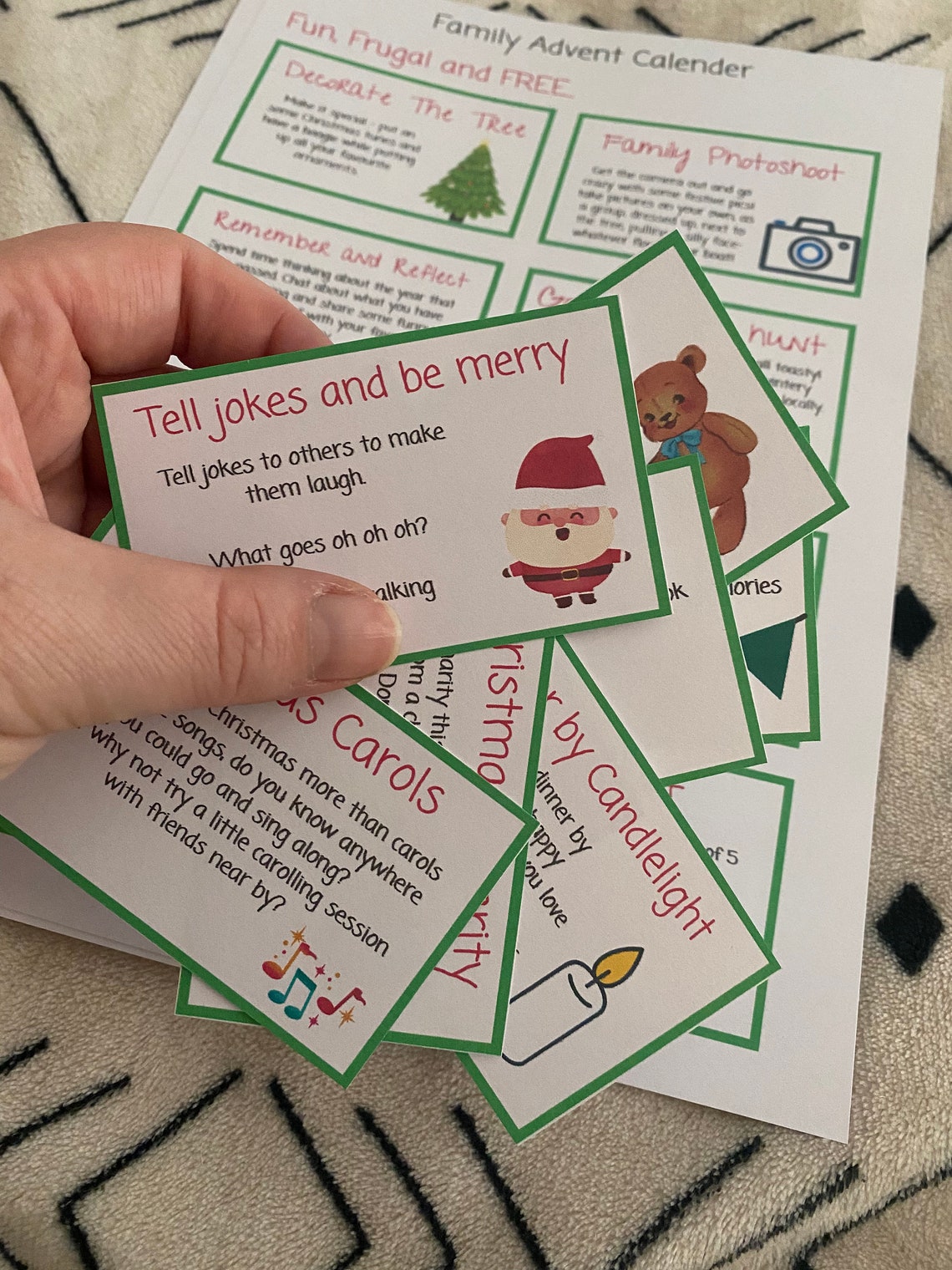 Christmas Activity Cards Family Kids Advent Activities Hygge Advent ...