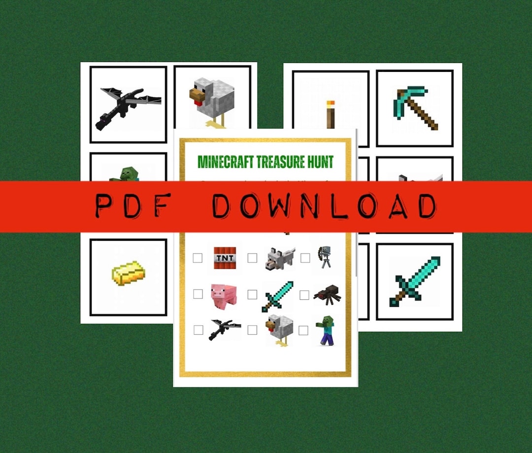 Minecraft Treasure Hunt Printable - Etsy