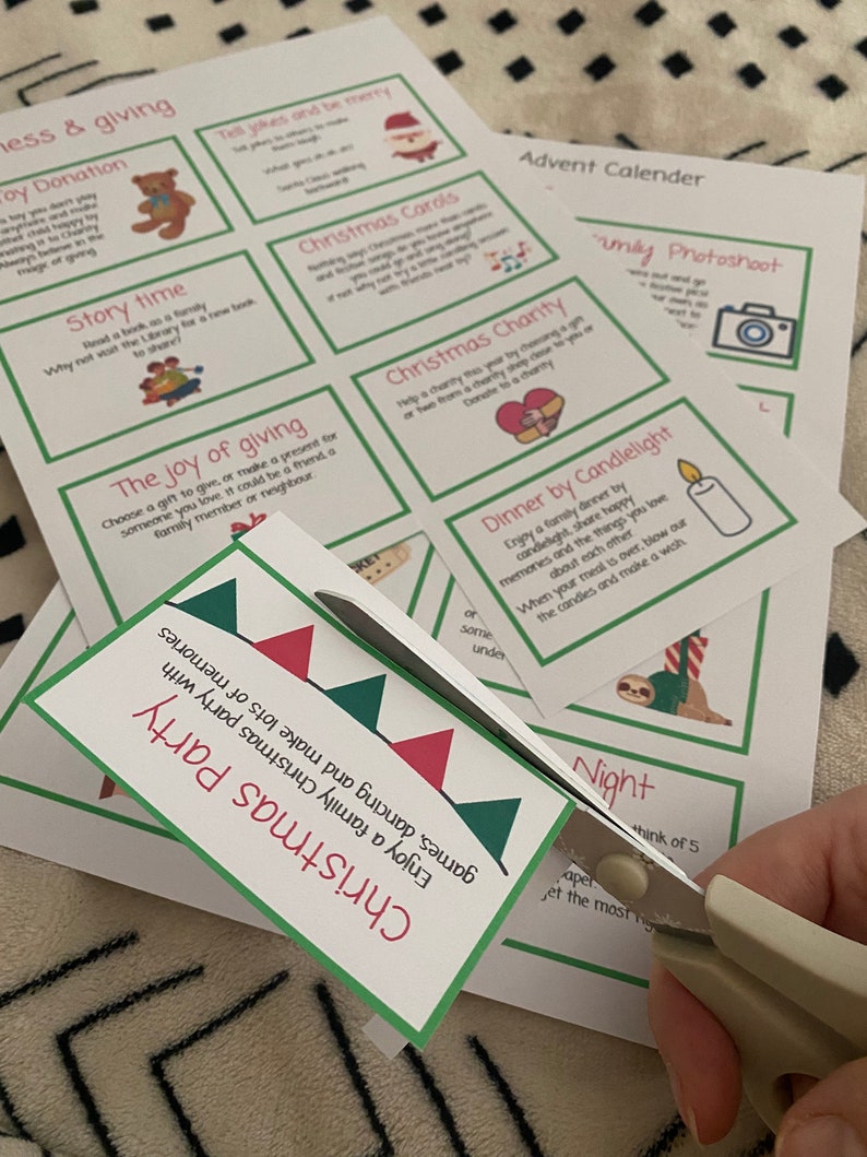 Christmas Activity Cards Family Kids Advent Activities Hygge Advent ...