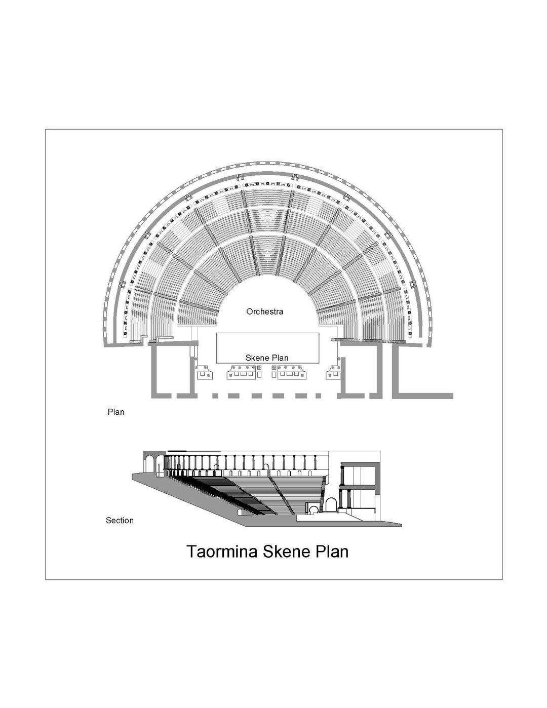 Taormina Amphitheatre Autocad Drawing - Etsy