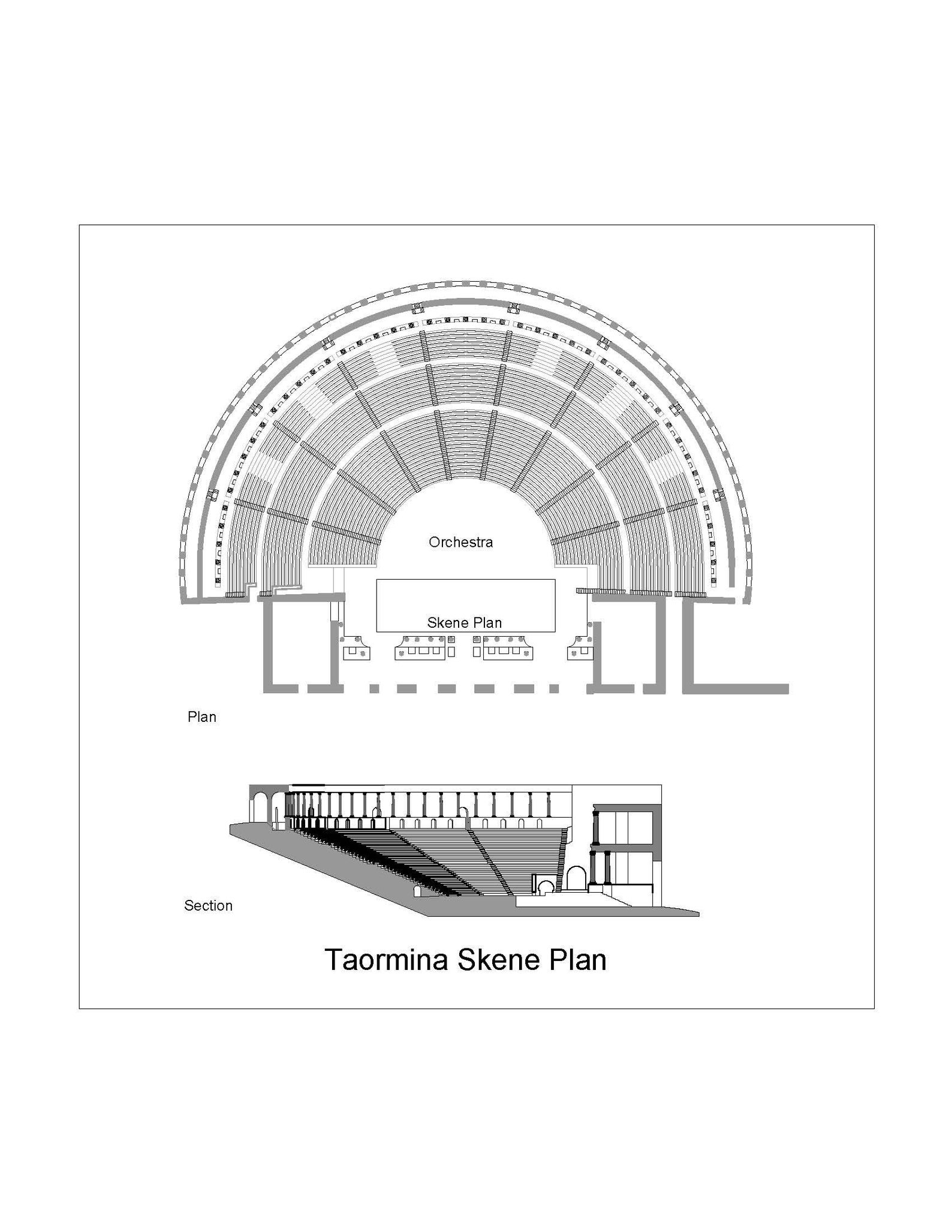 Taormina Amphitheatre Autocad Drawing - Etsy