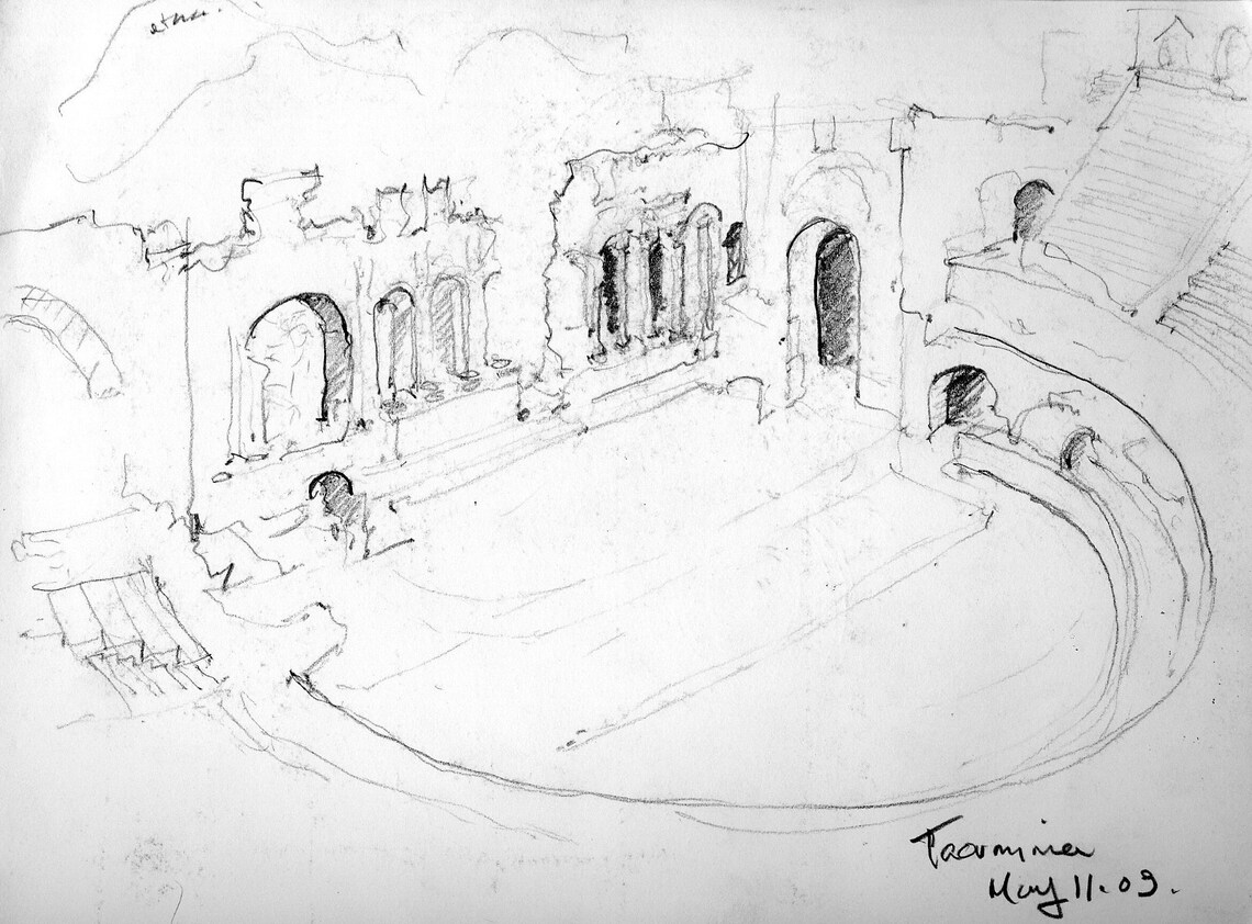 Taormina Amphitheatre Autocad Drawing - Etsy