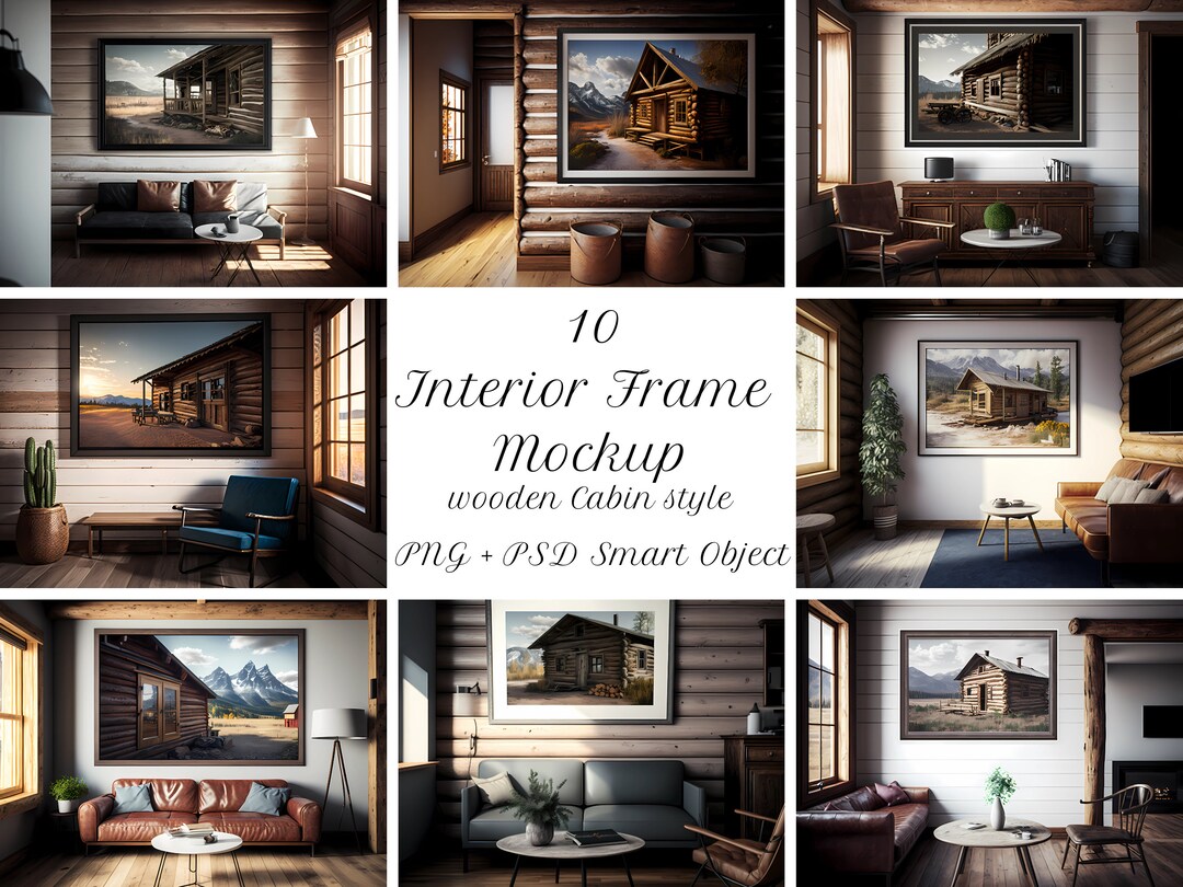 10 Interior Frame Mockup Wooden Cabin Style Modern Mockup - Etsy