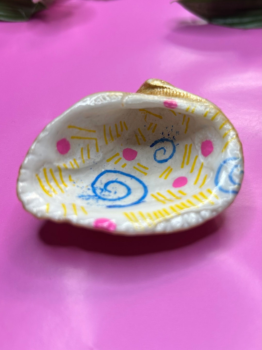 Painted Shell Dish/decor - Etsy