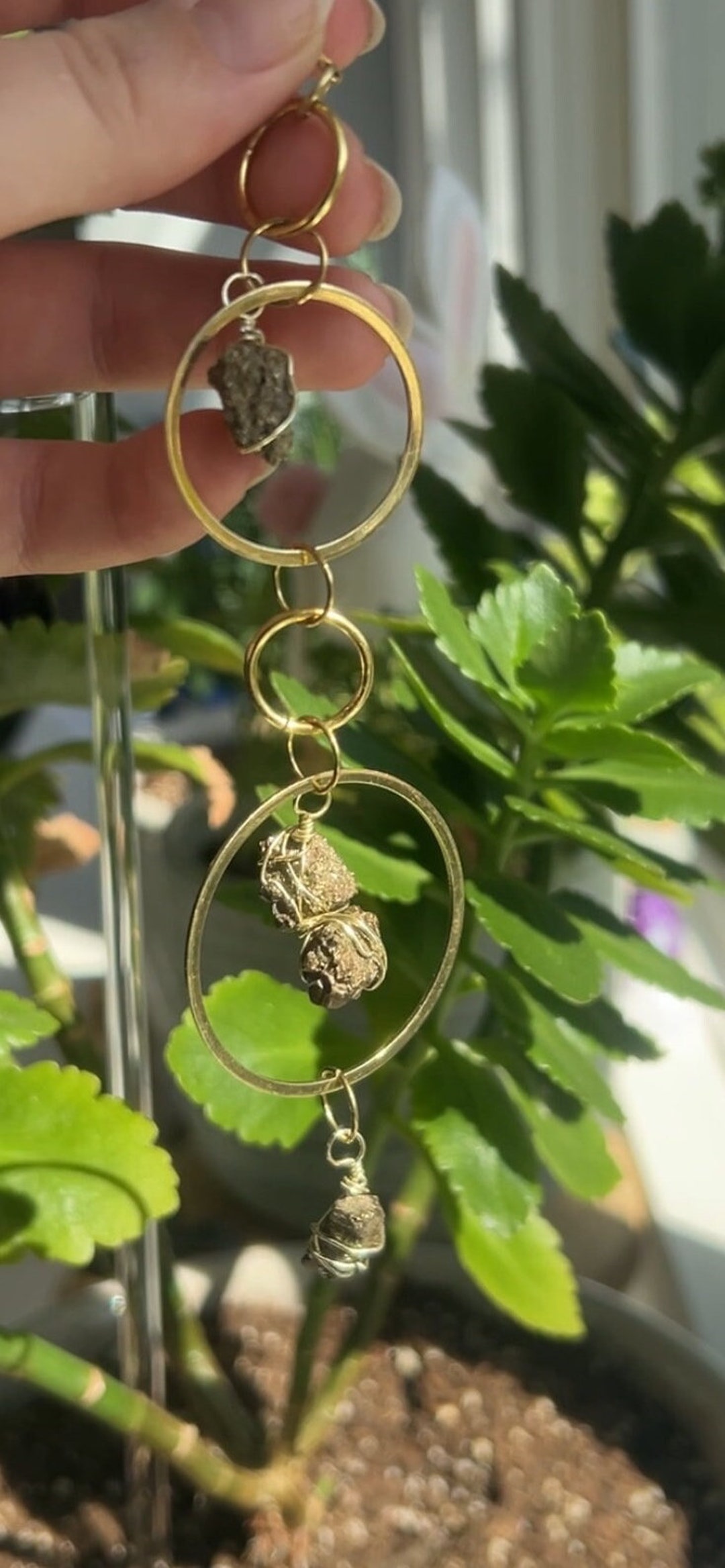 Fools Gold Hanging Suncatcher/prism, Decor - Etsy