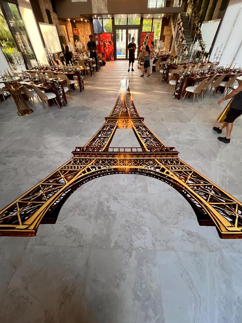 Paris Eiffel Tower Dance Floor Wrap | Custom Wedding Aisle Decal ...