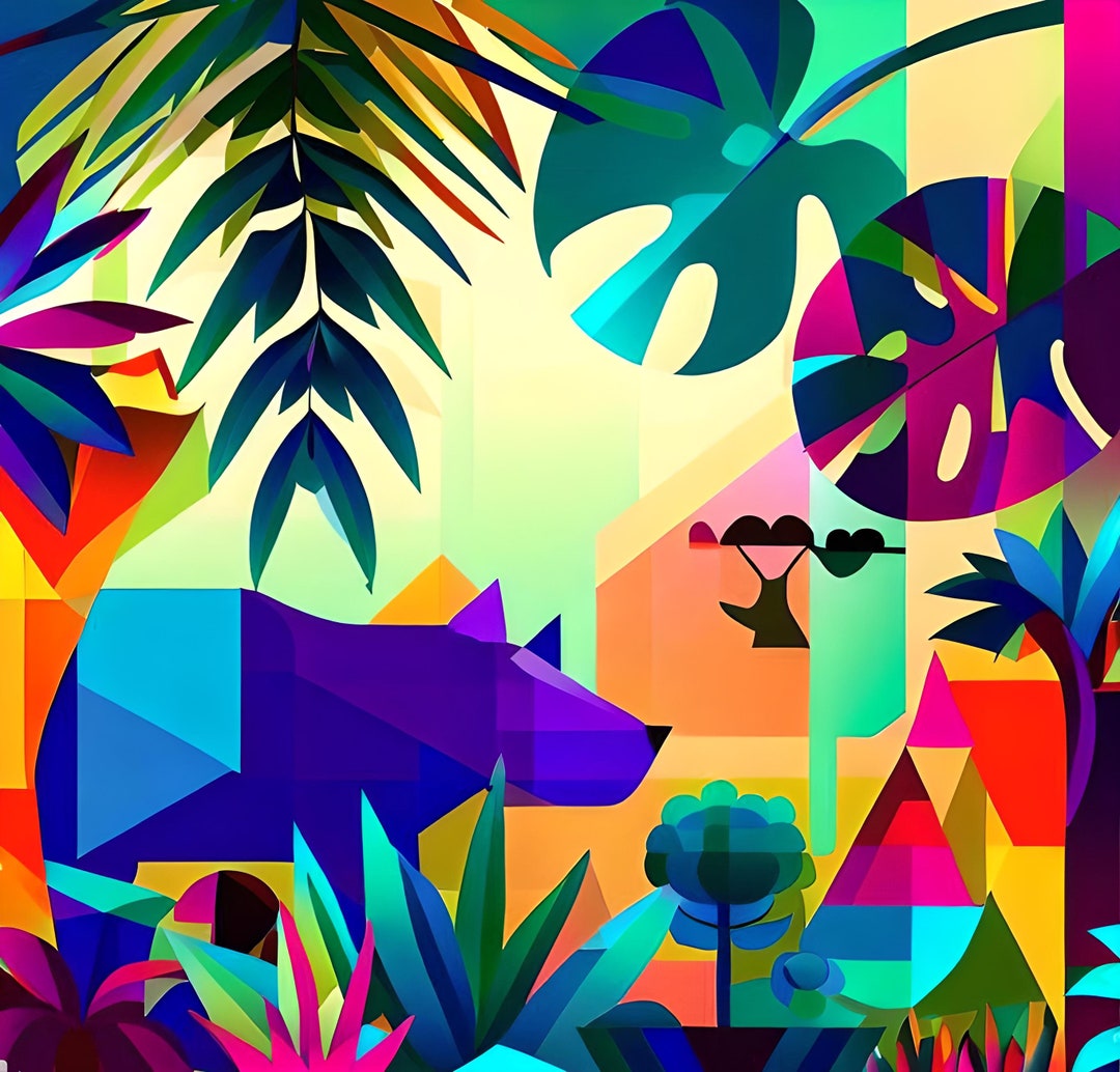 Jungle Geometric Art - Etsy