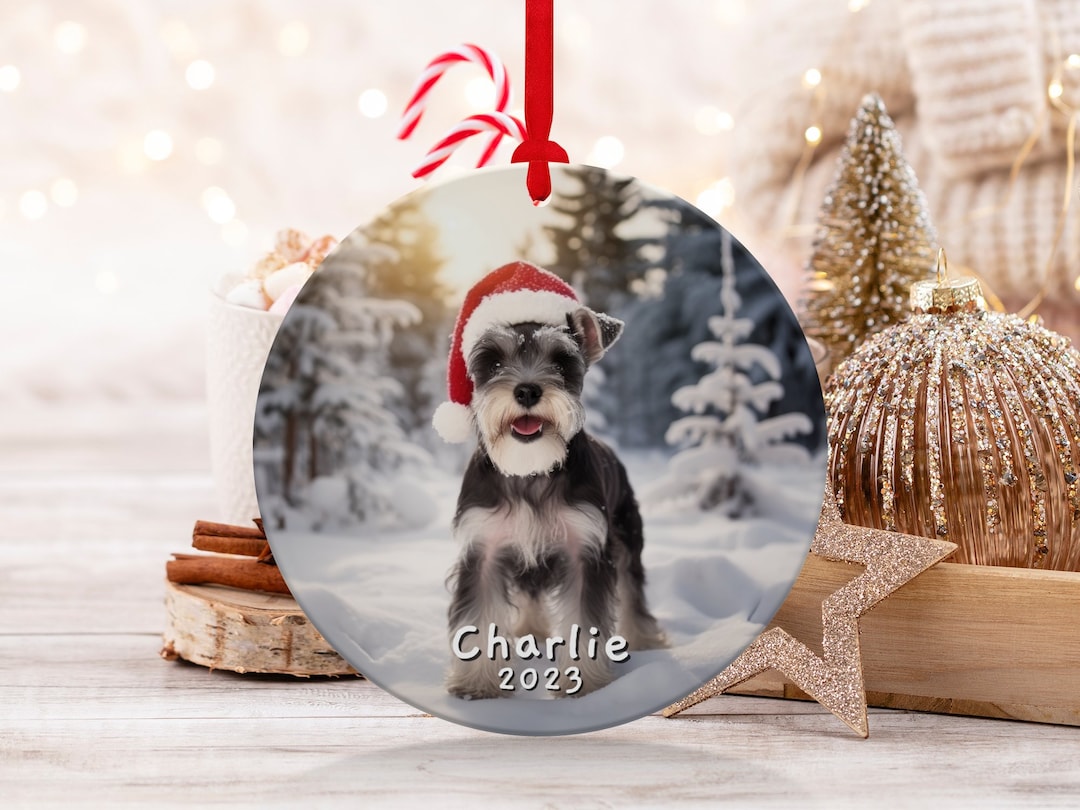Personalized Miniature Schnauzer Ornament, Custom Dog Christmas ...