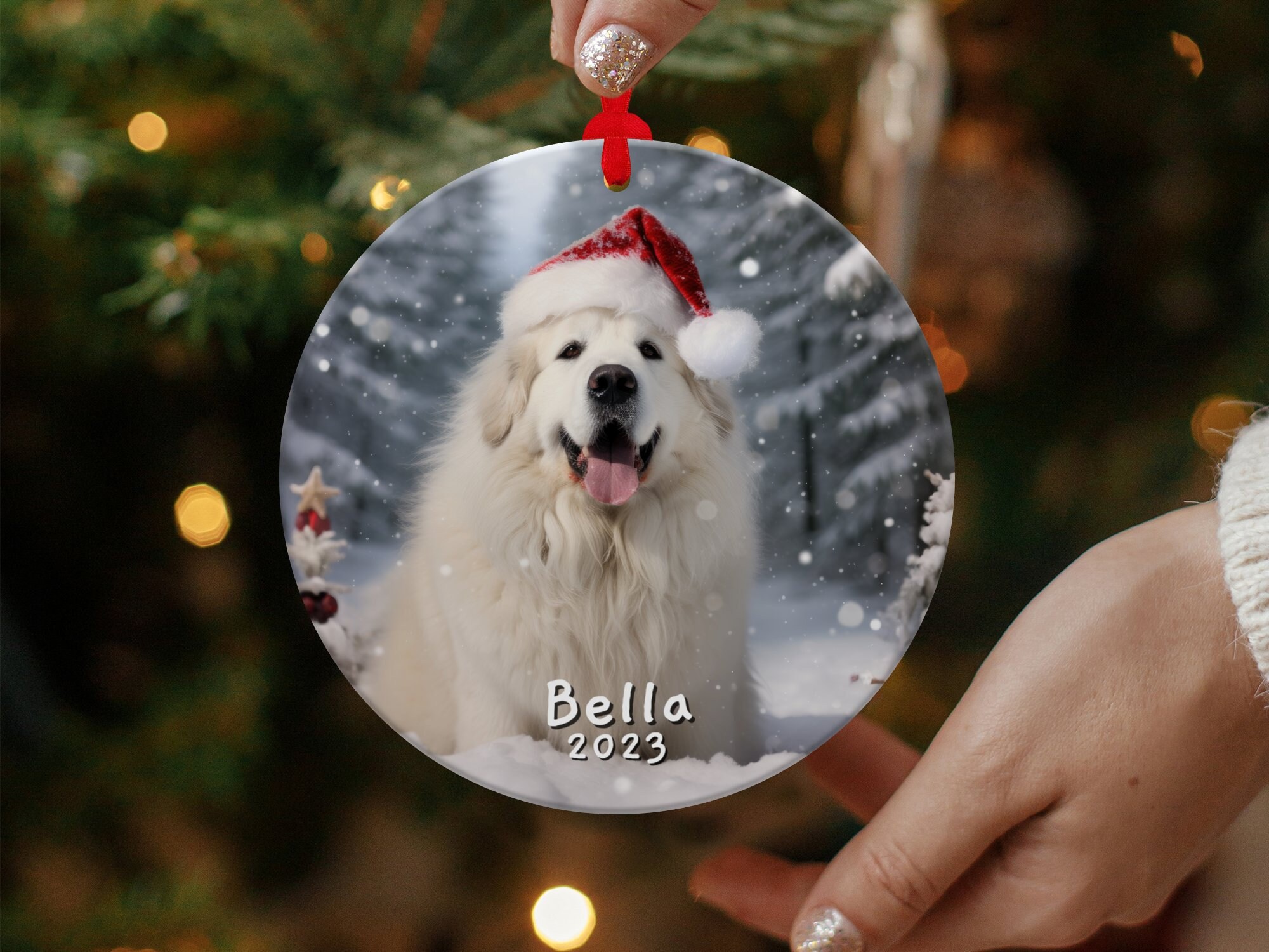 Personalized Great Pyrenees Ornament, Great Pyrenees Christmas Ornament ...