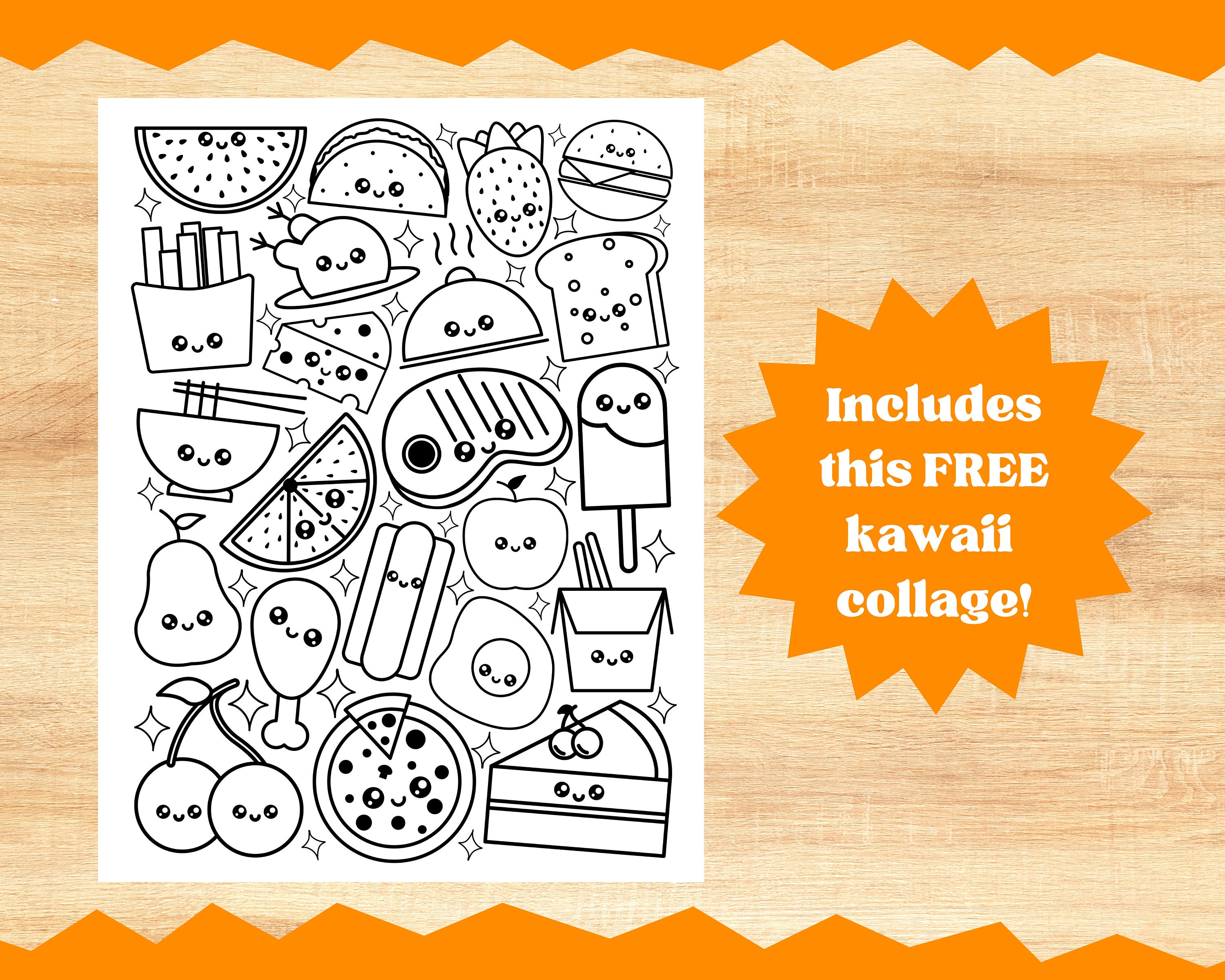 Kawaii Food Coloring Pages, Food Coloring, Cute Coloring, Kawaii ...