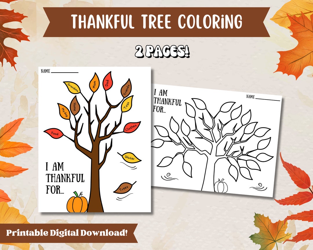 Thankful Tree Activity Page, Fall Printable, Fall Activity Page ...