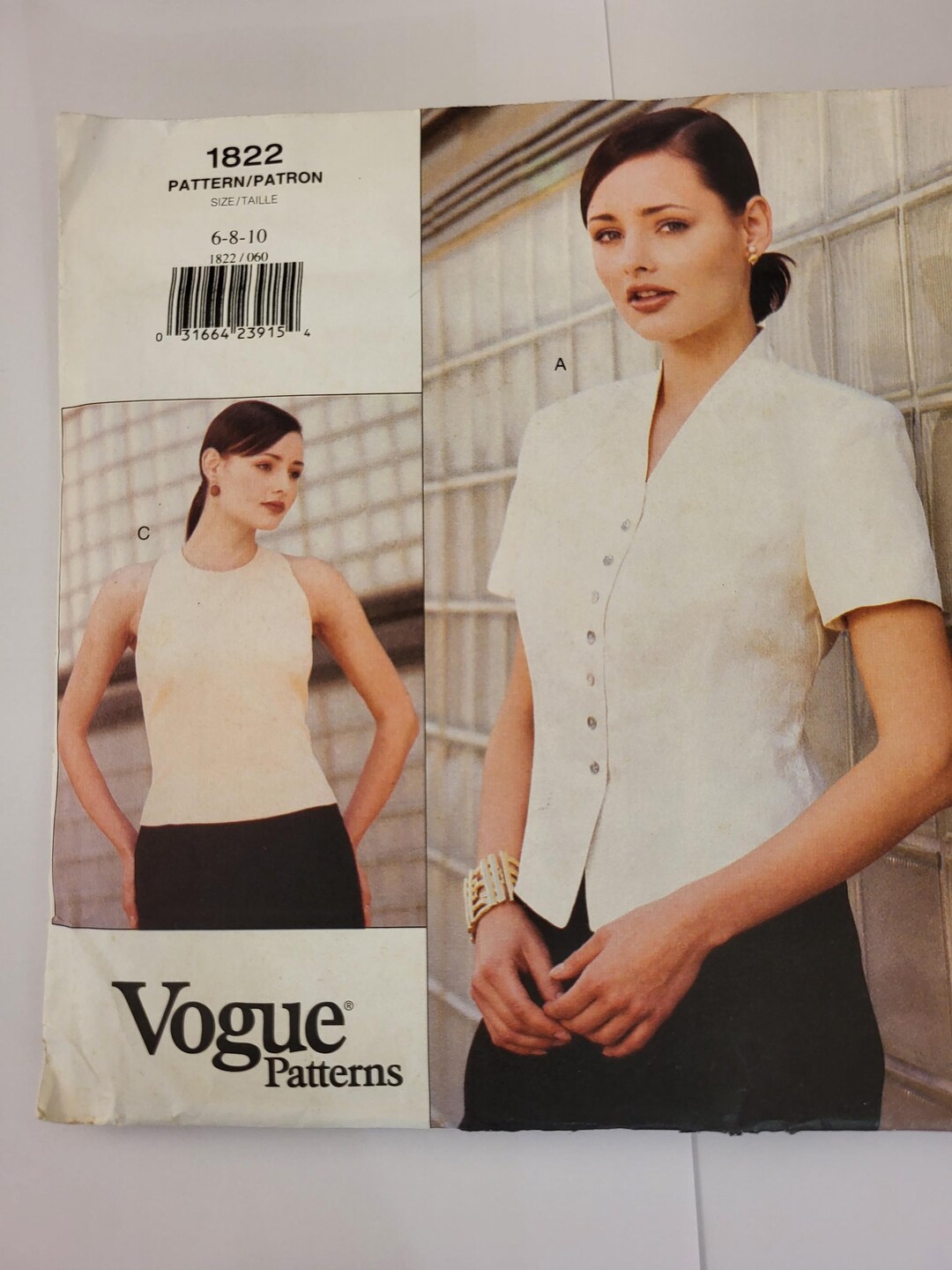 Vogue 1822 - Blouse and Top - Sizes 6 to 10 US / 32 to 36 EU - Etsy