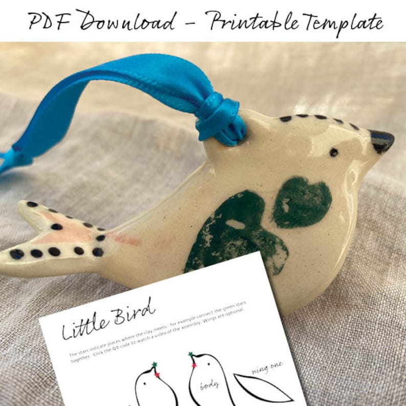 Bird Ornament Ceramic Handbuilding Template | Pottery Tutorial - Etsy
