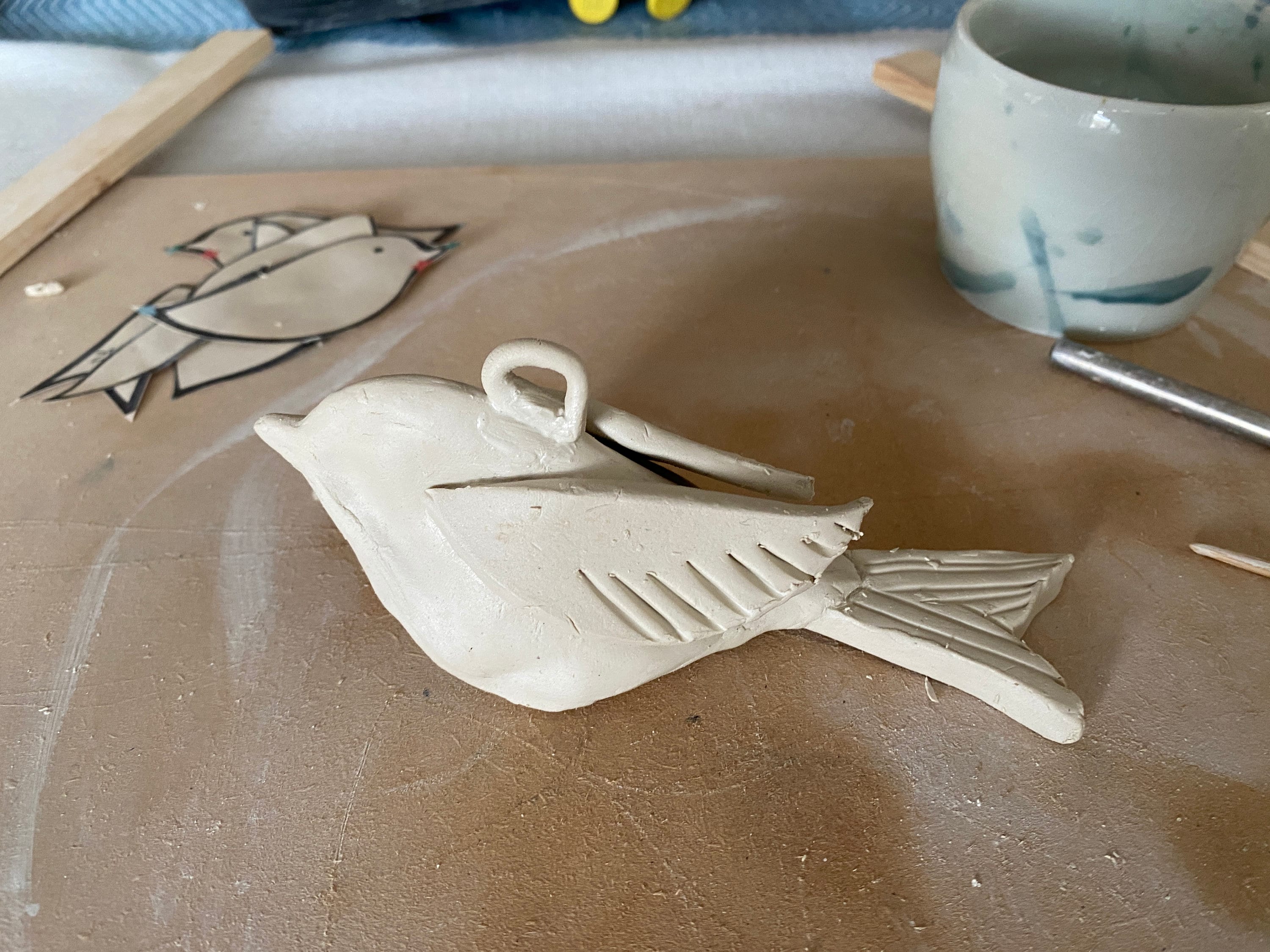 Bird Ornament Ceramic Handbuilding Template | Pottery Tutorial - Etsy