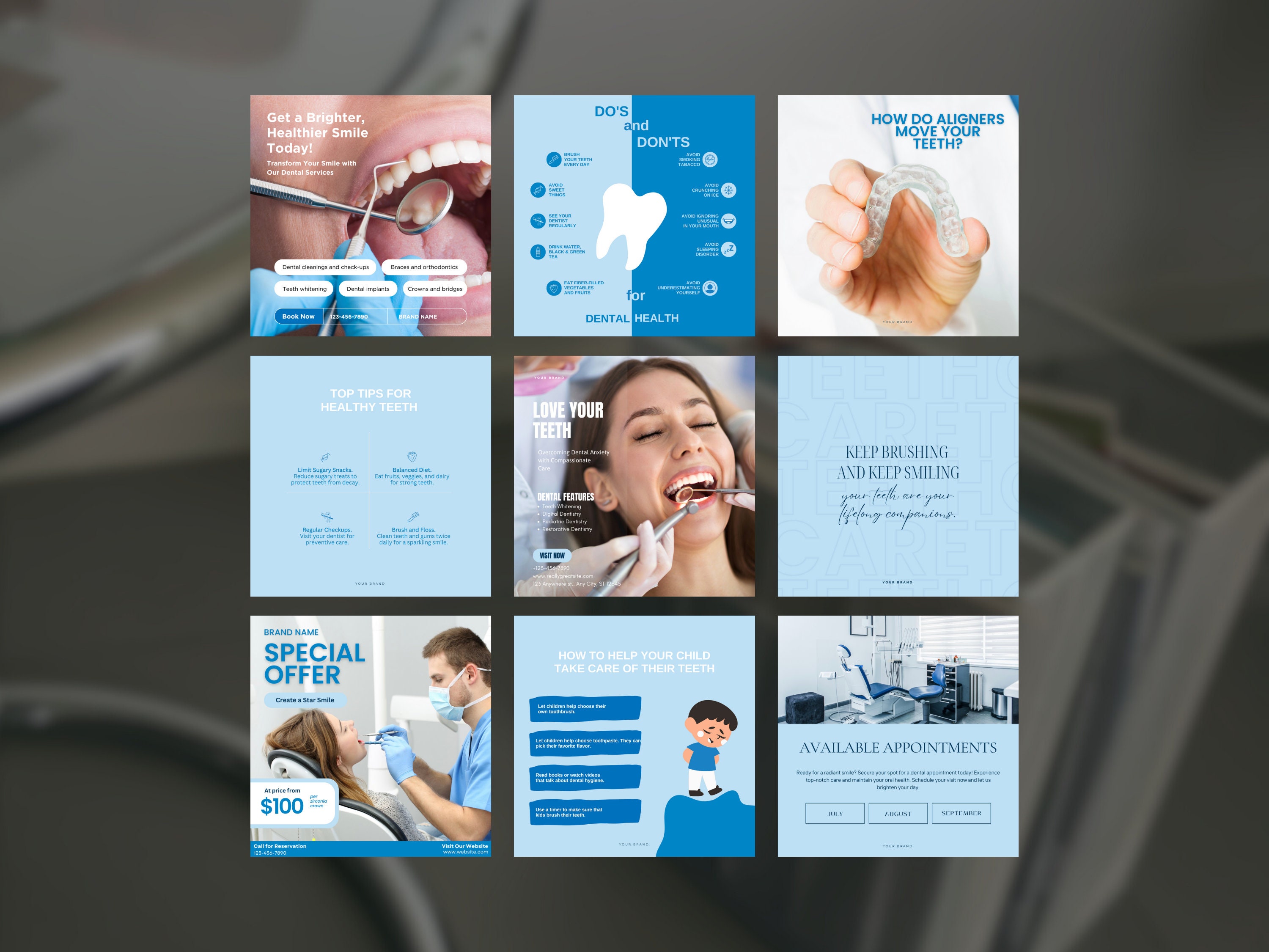 30 Dentist Instagram Post Template, Dental Clinic Canva Templates ...