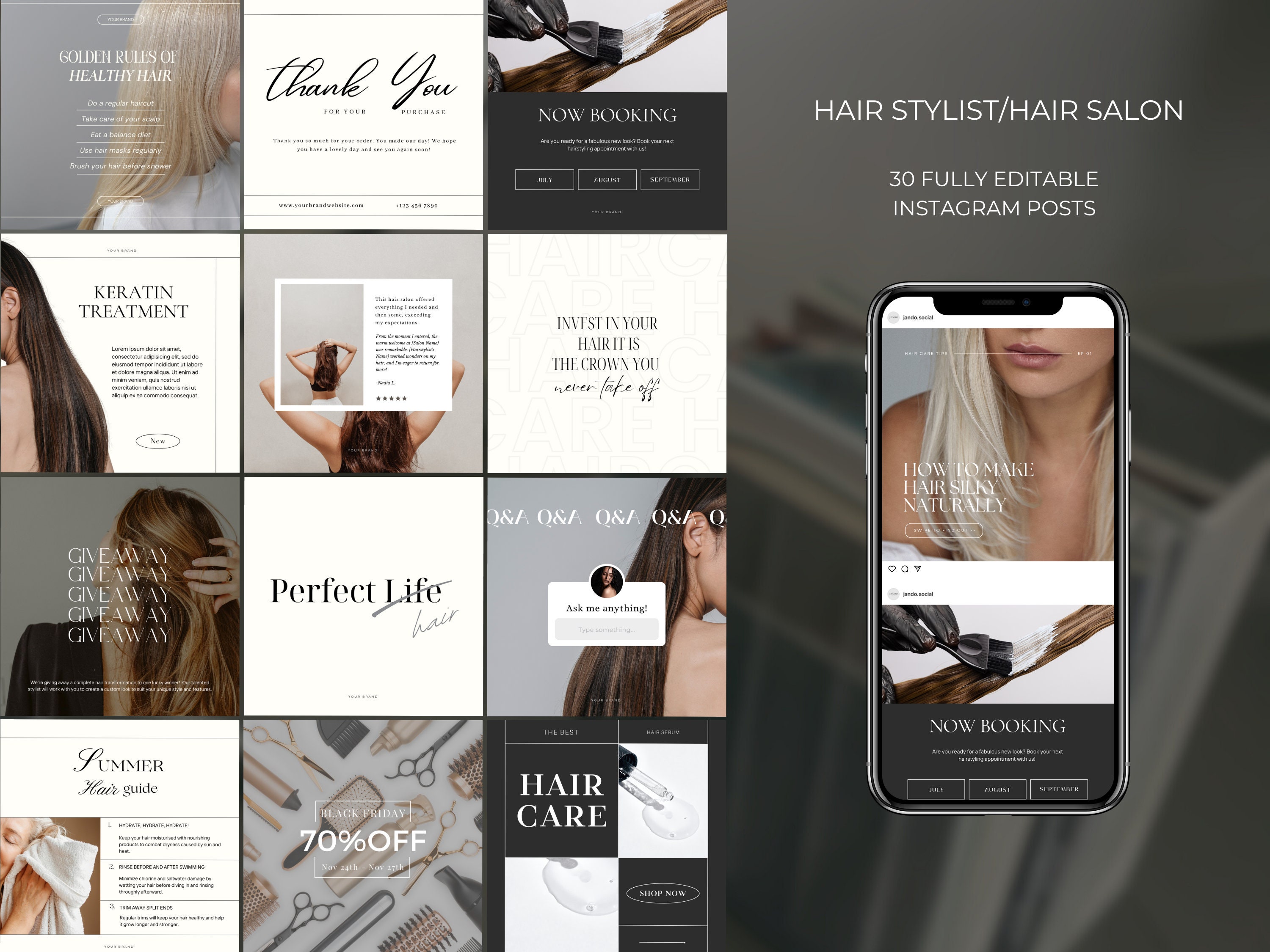 Hairstylist Instagram Post Template, Hair Salon Template, Hairdresser ...