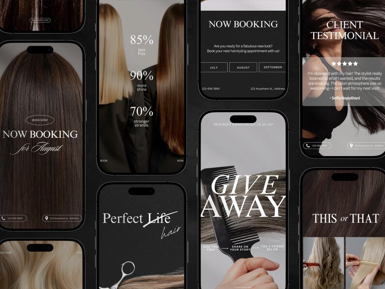 200+ Luxury Hair Stylist Instagram Bundle Canva Template, Hair Salon ...