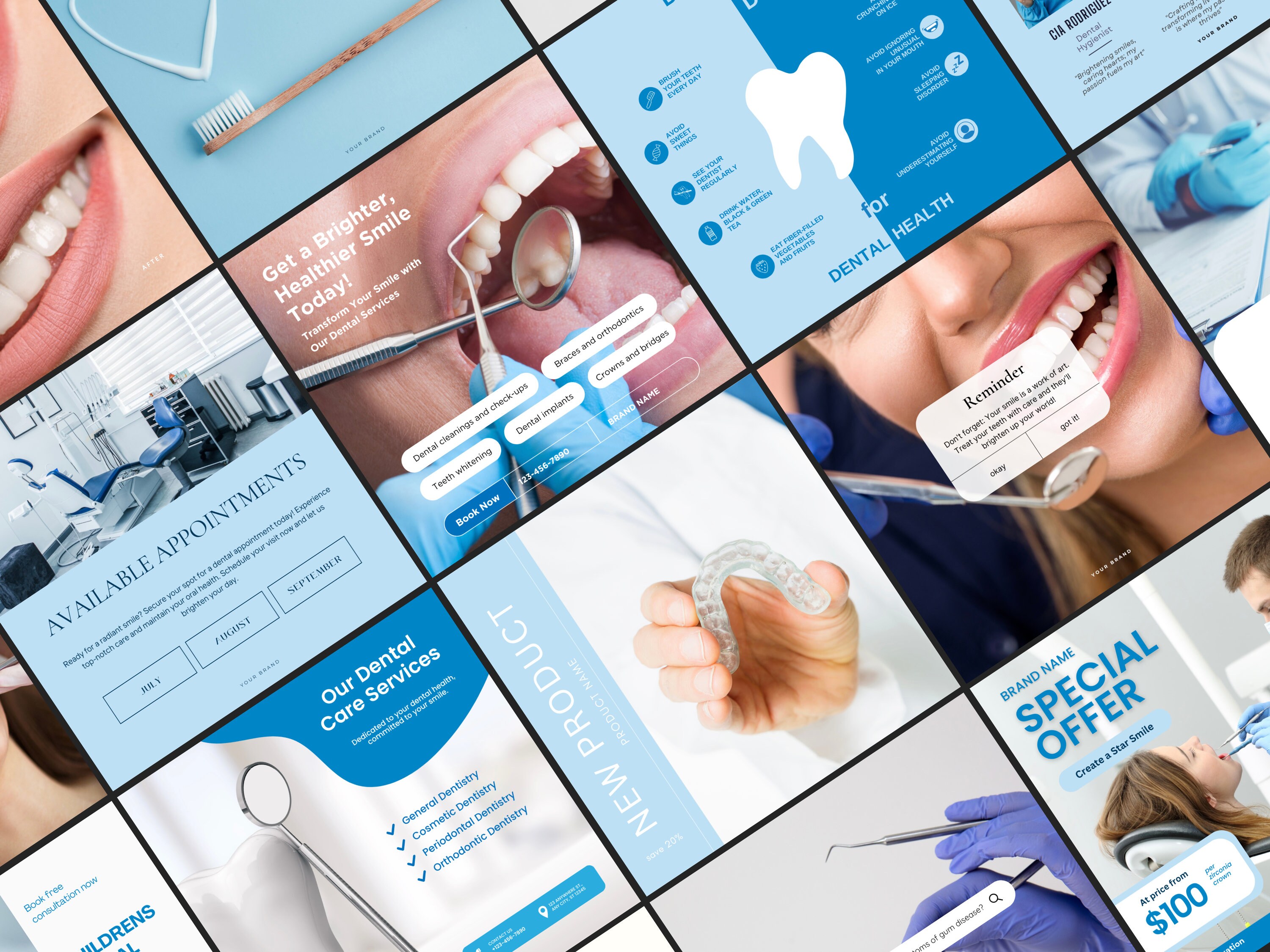 30 Dentist Instagram Post Template, Dental Clinic Canva Templates ...