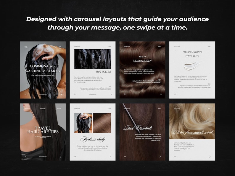 200+ Luxury Hair Stylist Instagram Bundle Canva Template, Hair Salon ...