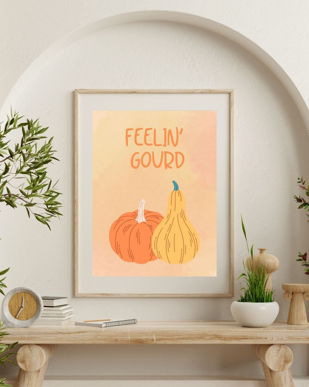 Feelin' Gourd Fall Print Printable Wall Art Digital - Etsy
