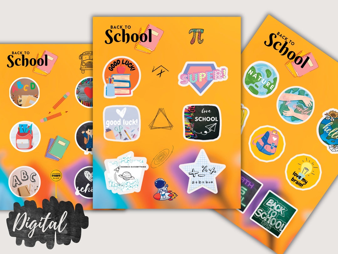 Welcome Back to School Sticker Pack School Sticker Sheet - Etsy