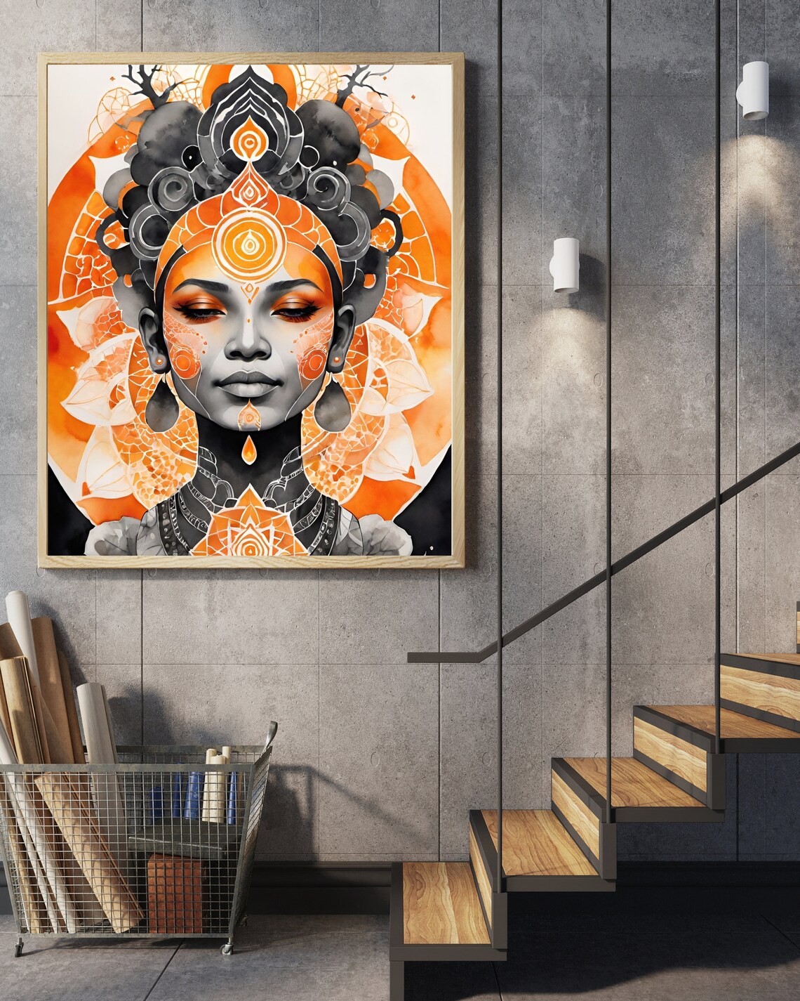 Printable Wall Art Abstract Boho Art Print Living Room Print Digital