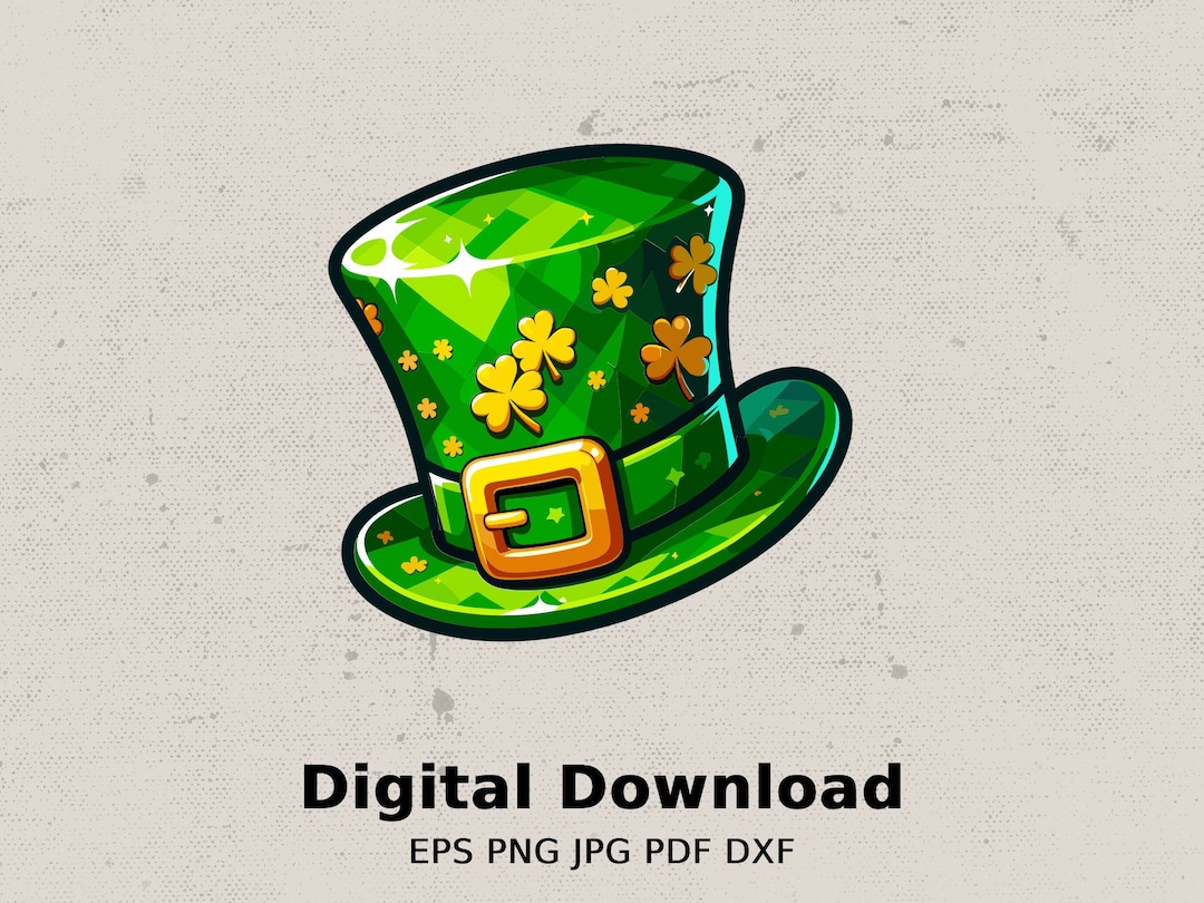 St. Patrick's Day Leprechaun Hat Clipart, Irish Festive Graphic, Fun ...