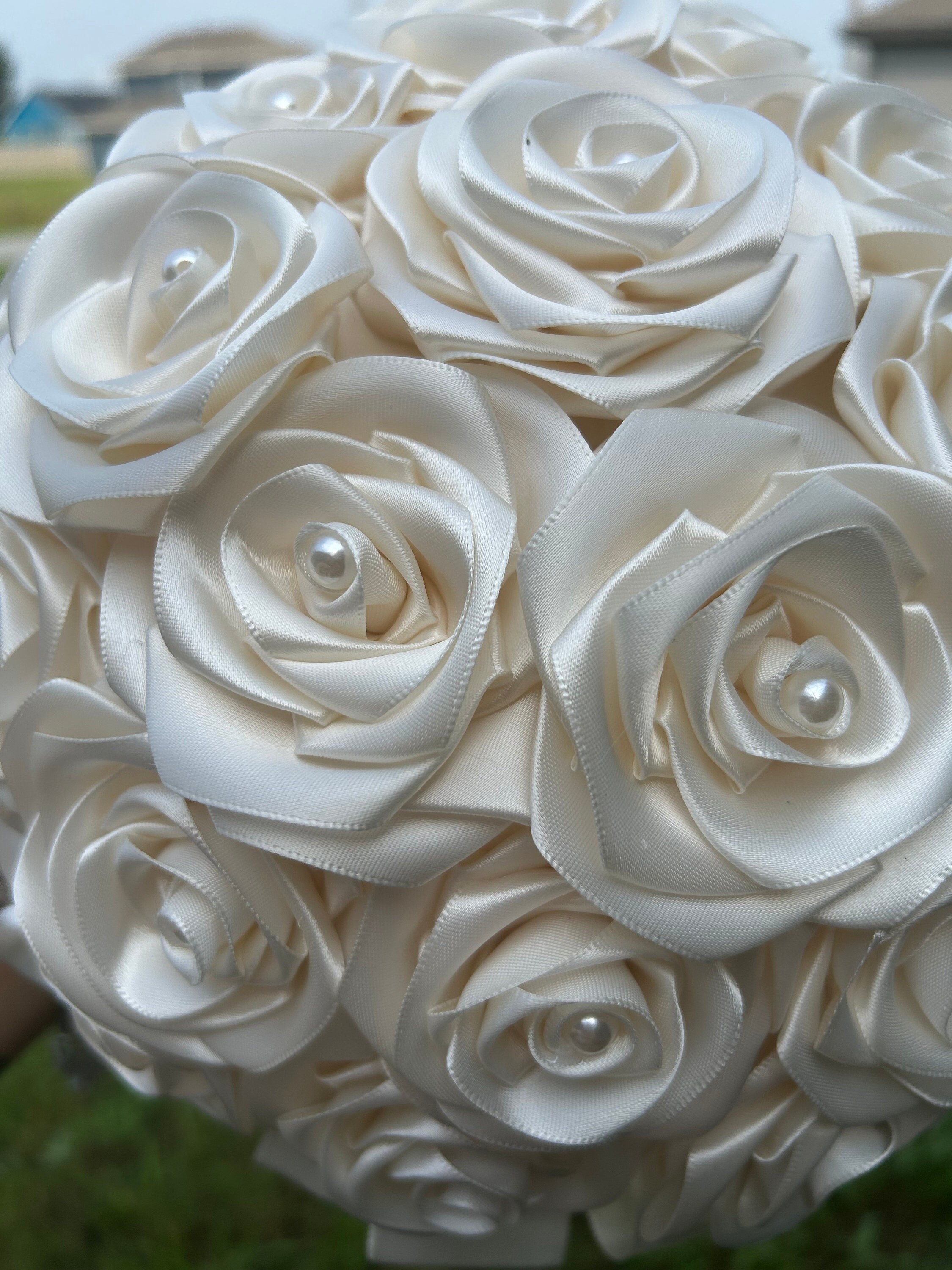 Ribbon Rose Wedding Bouquets - Etsy