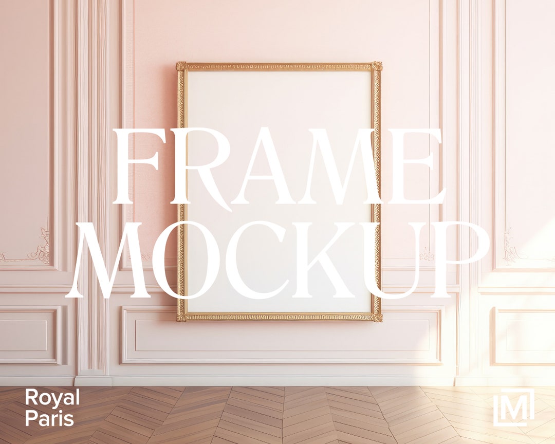 Paris Art Mockup | Paris Frame Mat Mockup | Ornate Wood Black White ...