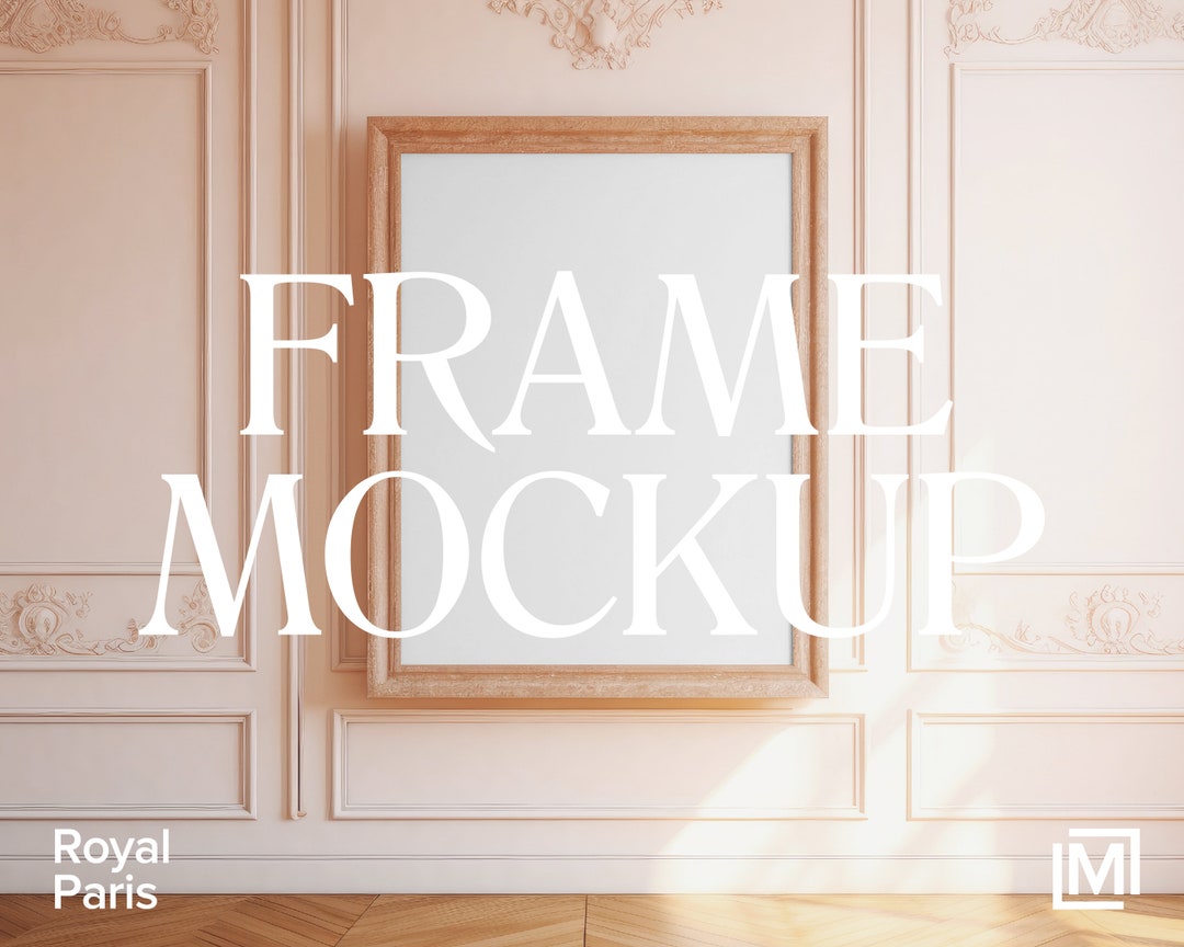 Paris Art Mockup | Paris Frame Mat Mockup | Ornate Wood Black White ...