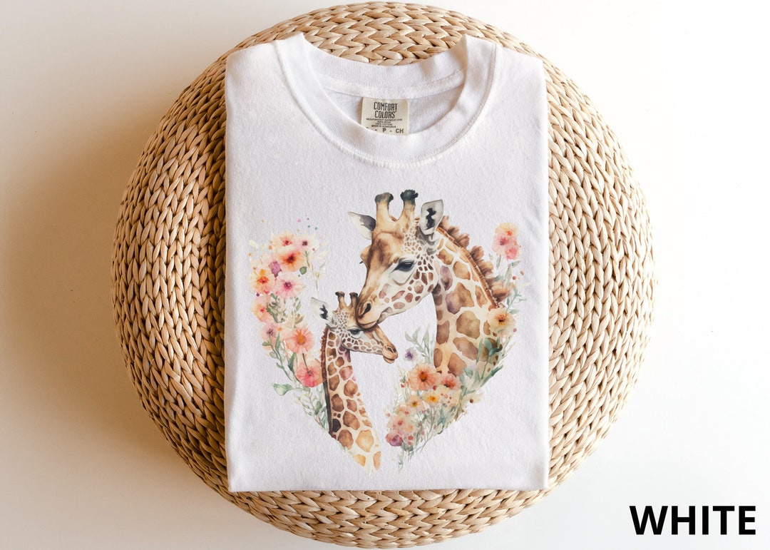 Giraffe Shirt Comfort Colors, Floral Giraffe Shirt, Long Sleeve Flower ...