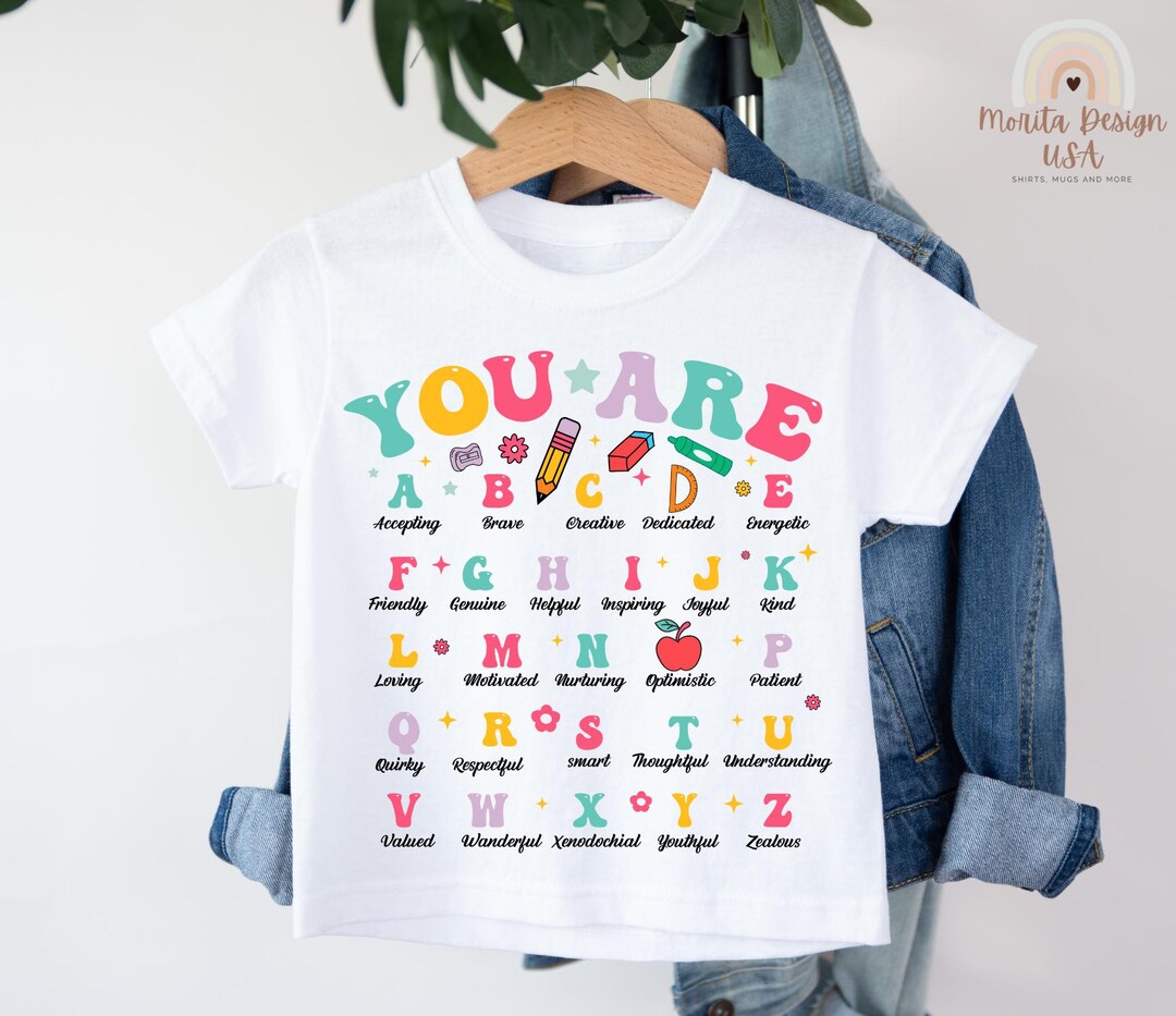 Kids Alphabet Shirt, Kids ABC Shirt, Kids Back to School Shirt, Kids ...