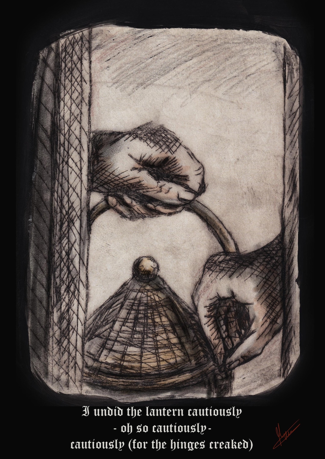 Edgar Allan Poe the Tell-tale Heart, Etching, Digital Print ...