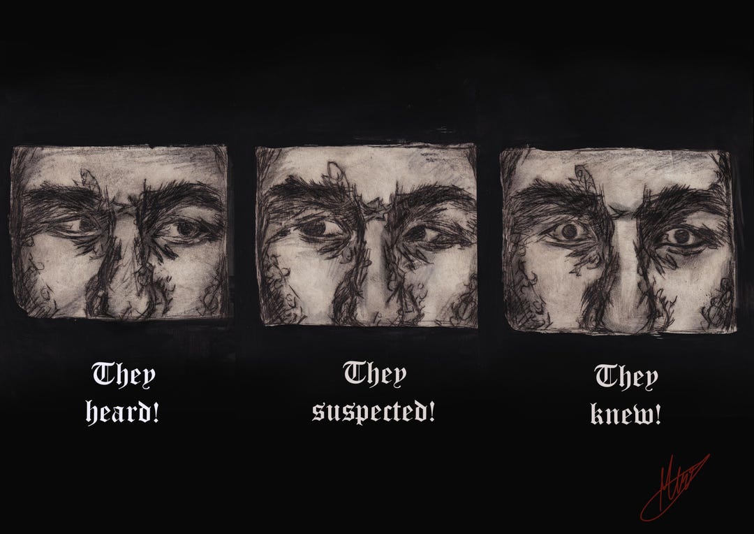 Edgar Allan Poe the Tell-tale Heart, Etching, Digital Print ...