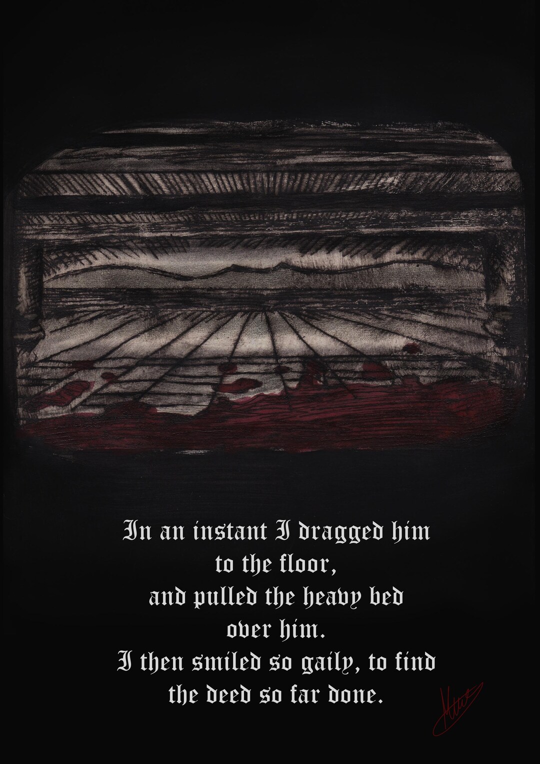 Edgar Allan Poe the Tell-tale Heart, Etching, Digital Print ...