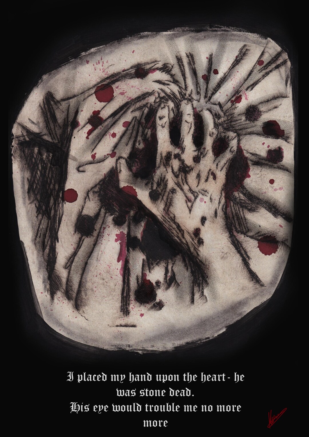 Edgar Allan Poe the Tell-tale Heart, Etching, Digital Print ...