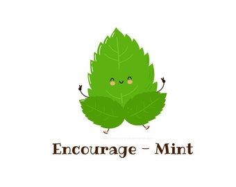 Here's a Little Encourage Mint Punny Clipart, Encouragement Pun ...
