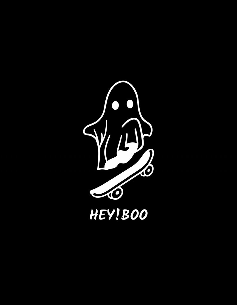 Hey Boo Skateboard Ghost PNG - Etsy