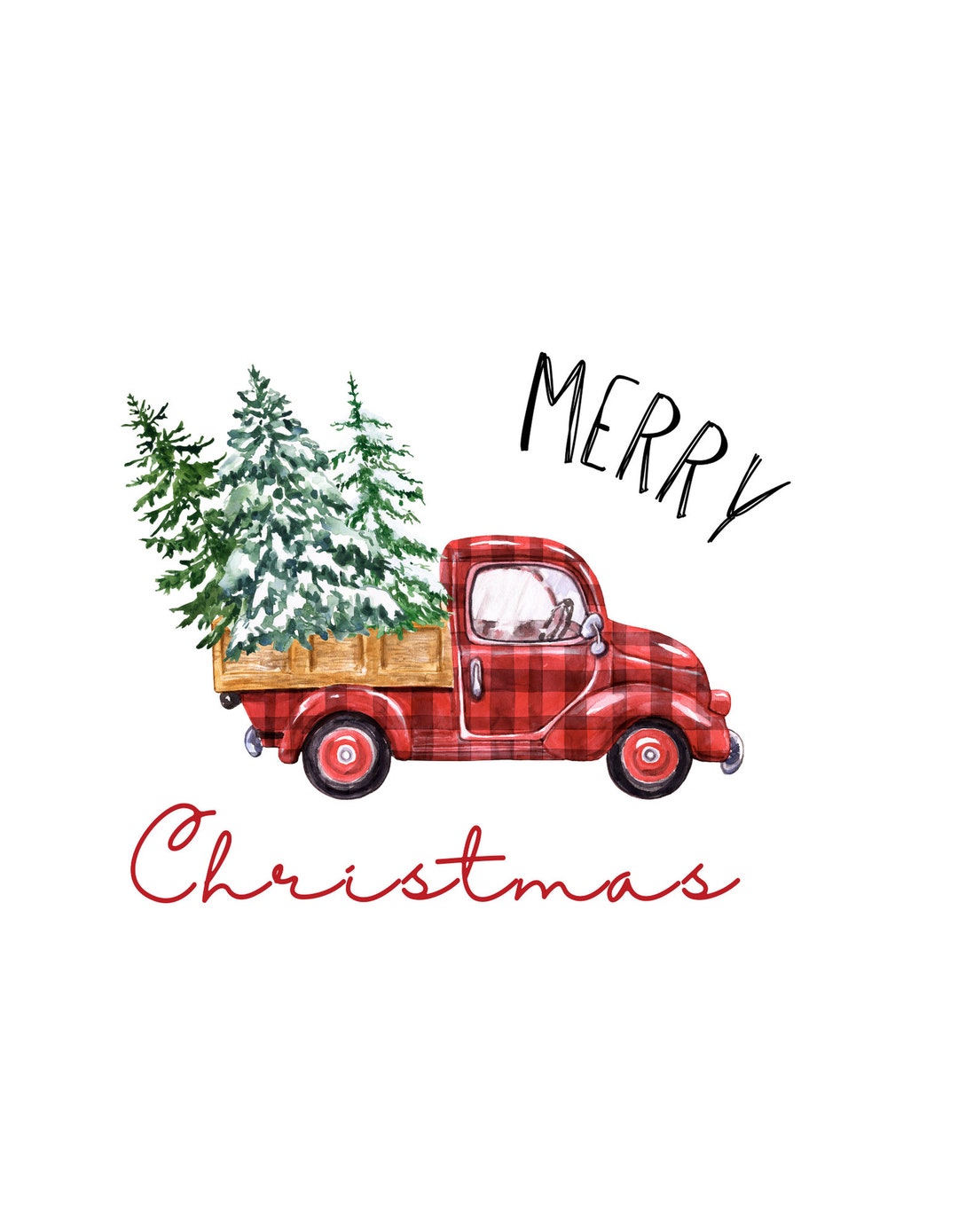 Christmas Farm Truck PNG - Etsy