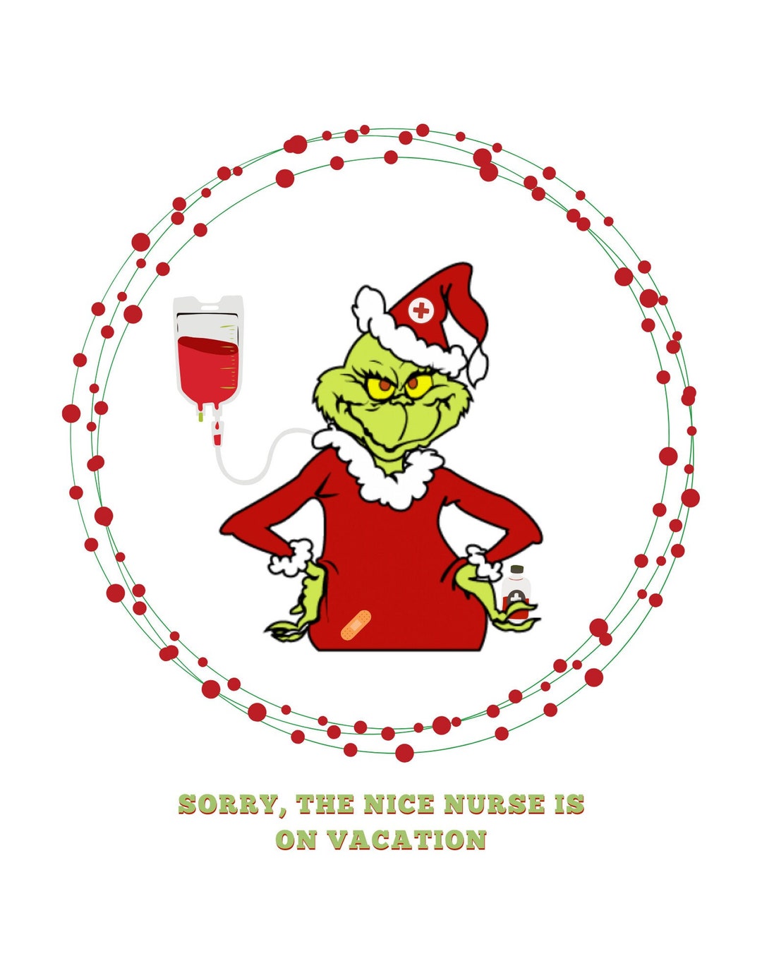 Christmas Grinch Nurse PNG - Etsy