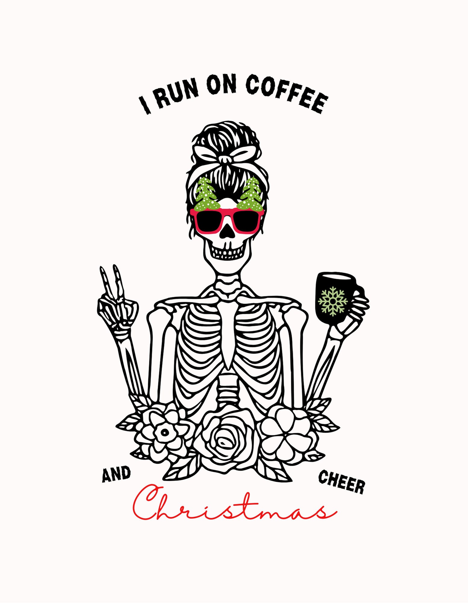 Christmas Cheer Skeleton PNG - Etsy