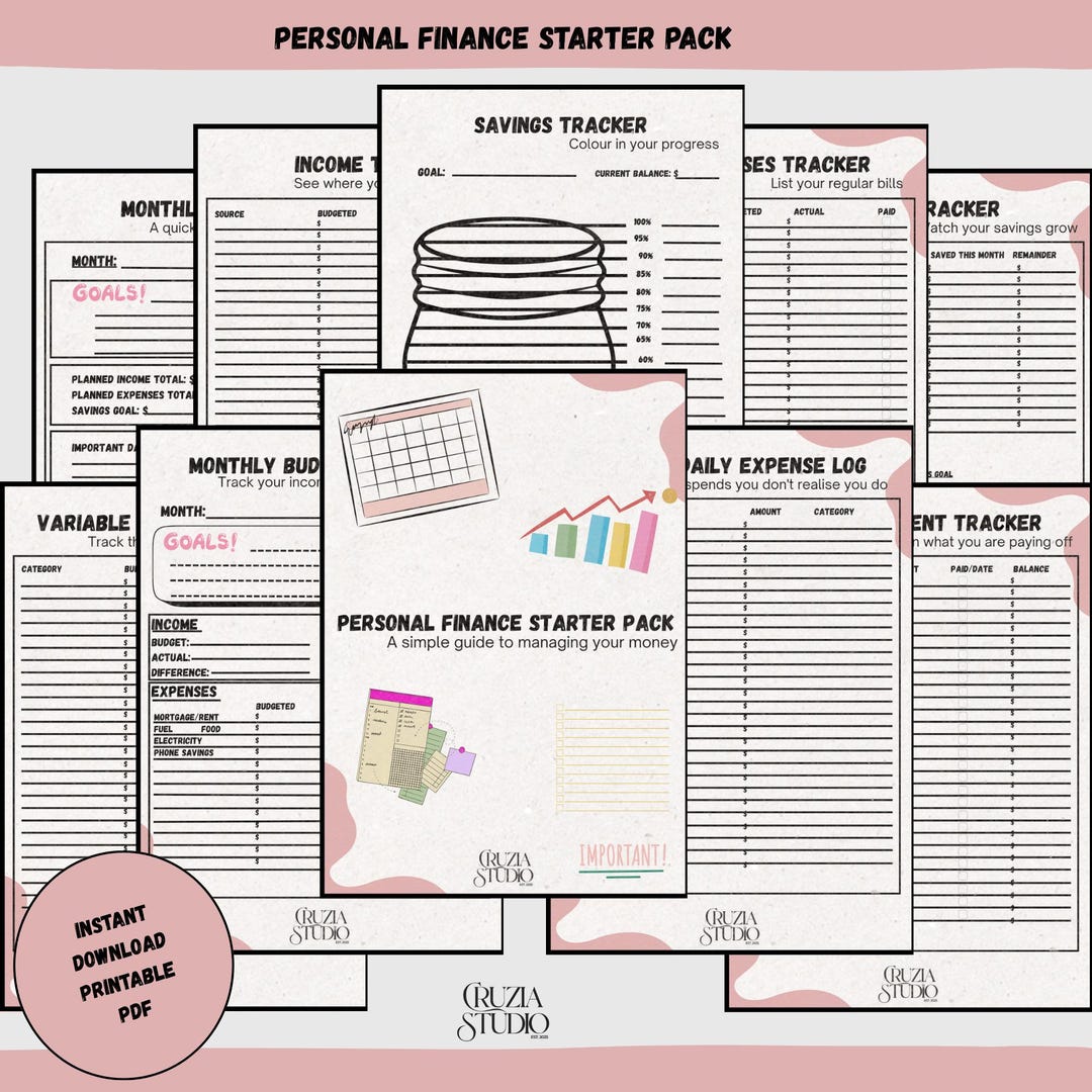 Personal Finance Tracker Bundle | Printable Budget Planner | Digital ...